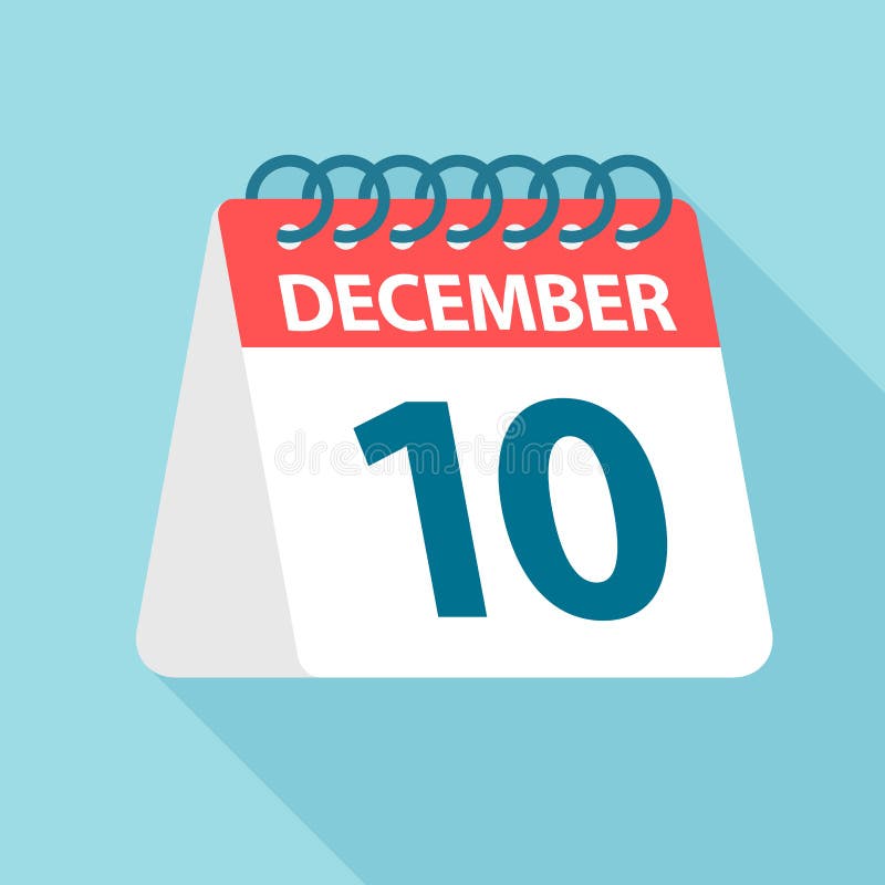 December 10 - Calendar Icon. Vector Illustration of One Day of Month ...