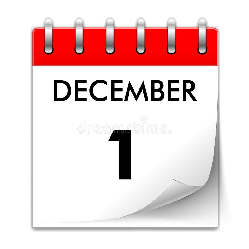 December 1 - Calendar Icon. Vector Illustration of One Day of Month ...