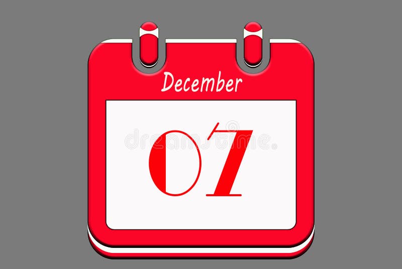 December 7 Calendar Stock Illustrations – 276 December 7 Calendar Stock ...