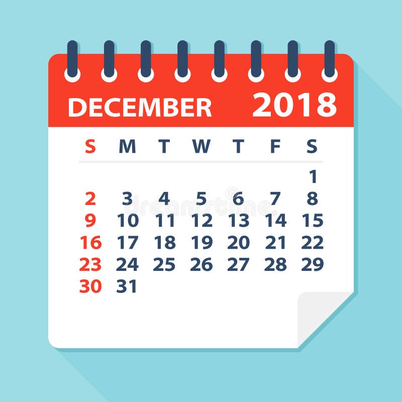 December 2018 Calendar Leaf - Illustration Stock Illustration ...