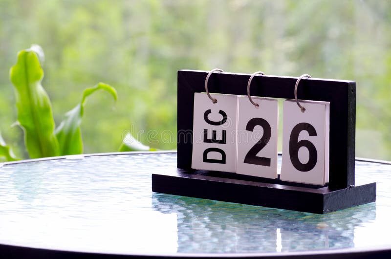 26 December Calendar on Marble Table with Customizable Space for Text ...
