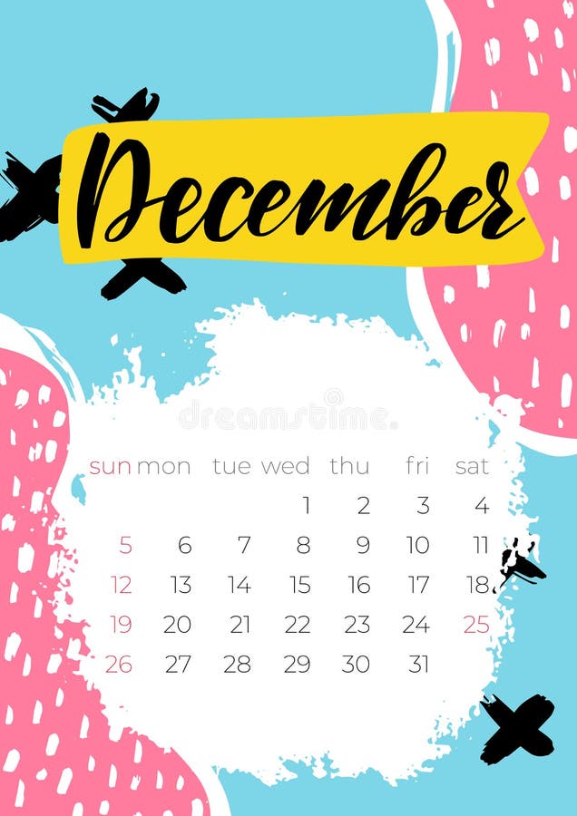 December 2021 Calendar in Modern Style. Creative Vector Illustration ...