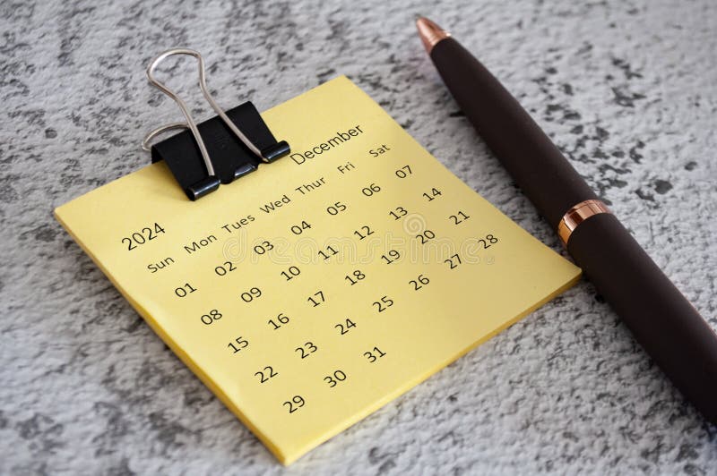 December 2024 Calendar on Sticky Notes. Calendar Concept Stock Photo ...