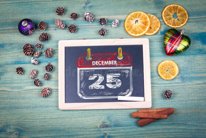 December 25 Christmas Day. Chalk Board Background Stock Photo - Image ...