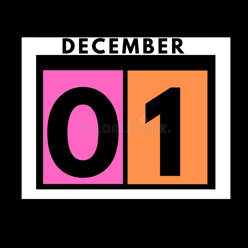 December 1 . Colored Flat daily Calendar Icon .date ,day, Month ...