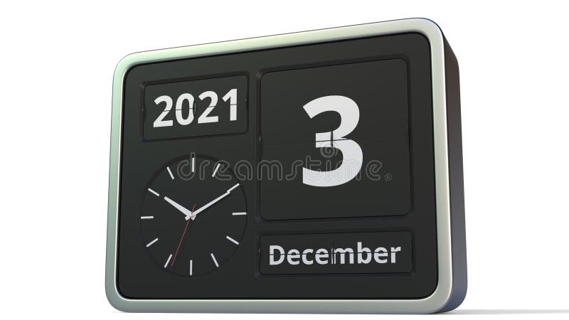 December 3 Date on the Flip Clock Calendar, 3d Animation Stock Video ...