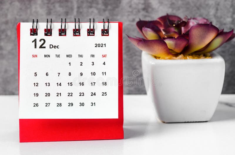 December 2021 Desk Calendar Stock Photo - Image of organize, paper ...