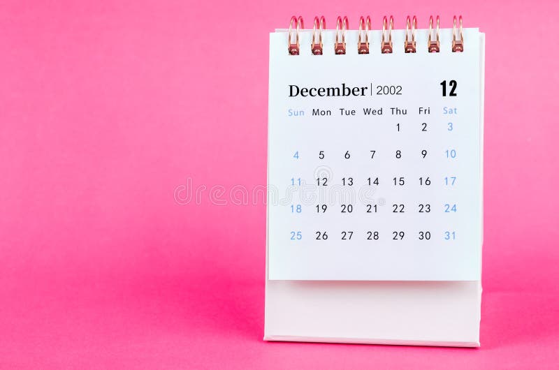 December 2022 Desk Calendar on Pink Background Stock Image - Image of ...
