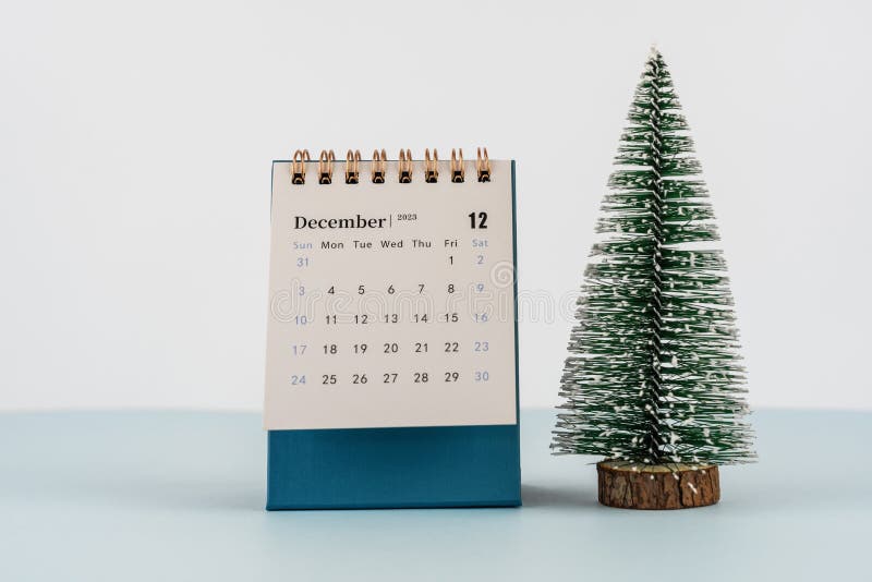 December 2023 Desk Calendar Stock Photo - Image of office, date: 268363858
