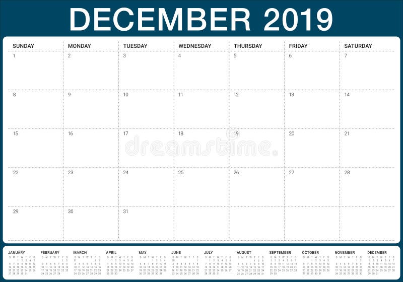 December 2019 Desk Calendar Vector Illustration Stock Vector ...