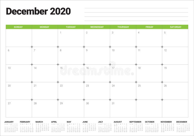 December 2020 Desk Calendar Vector Illustration Stock Vector ...