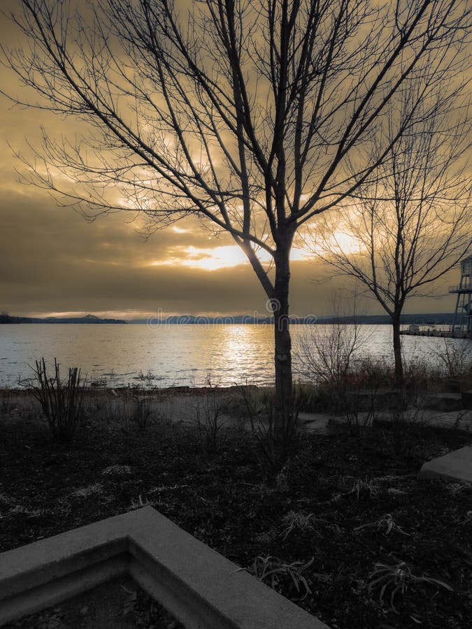 December end of day sky stock image. Image of lake, river - 264069839