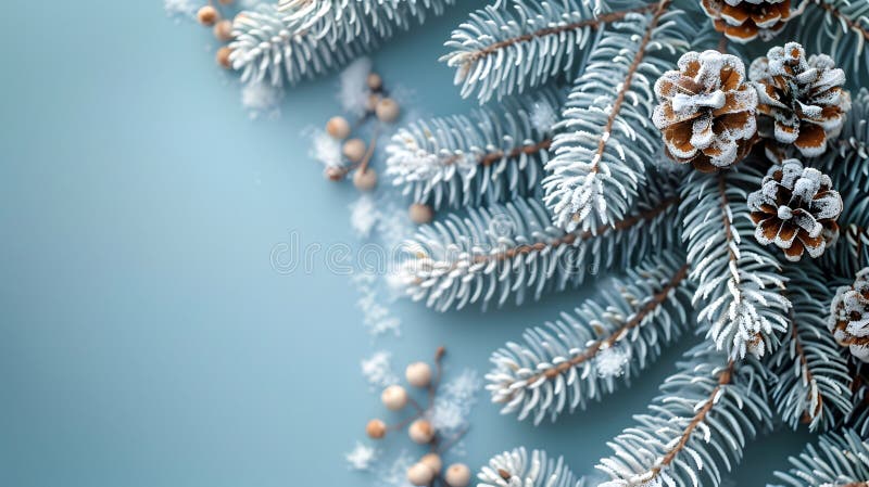 December 2025: Festive Holiday Banner with Snowflakes and Pine Cones ...