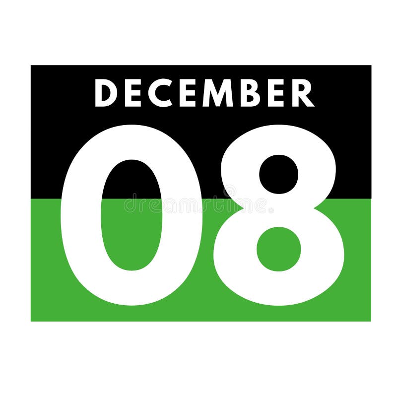 December 8 . Flat daily Calendar Icon .date ,day, Month Stock ...