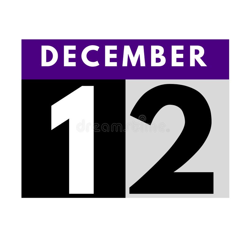 December 12 . Flat Modern daily Calendar Icon .date ,day, Month Stock ...