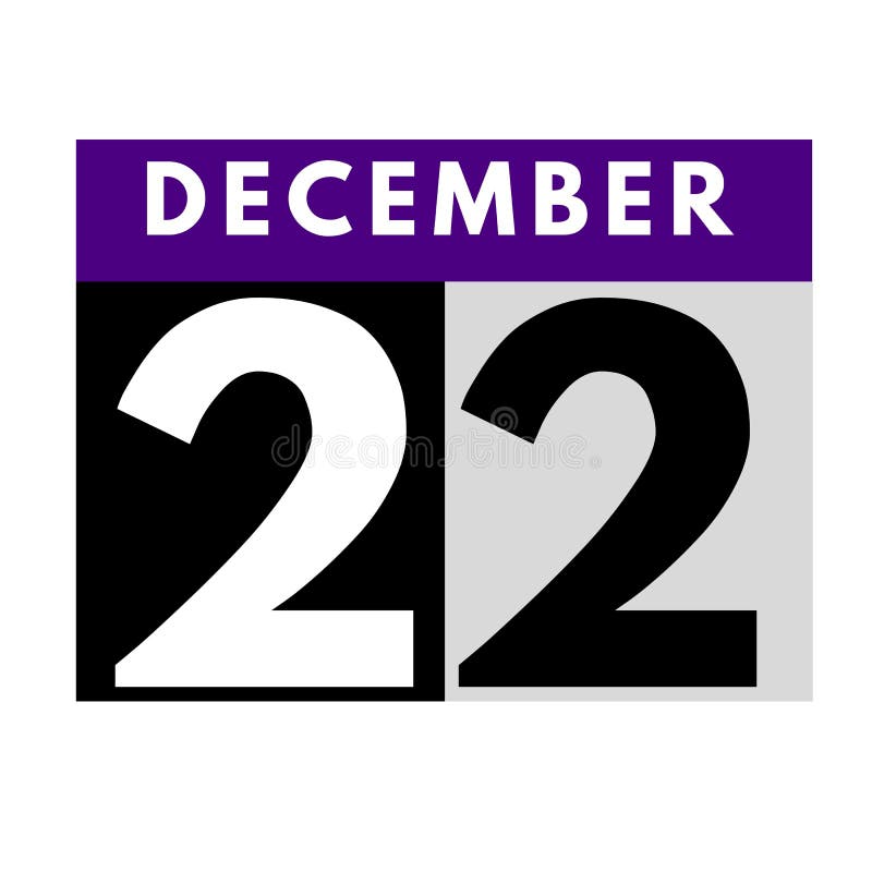 December 22 . Flat Modern daily Calendar Icon .date ,day, Month Stock ...