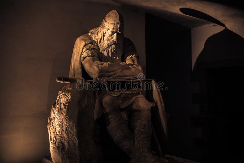December 03, 2016: Golden Statue of Holger Danske Inside Kronborg ...