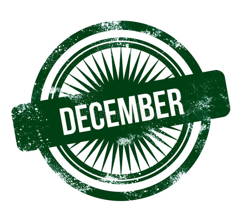 December - Green Grunge Stamp Stock Illustration - Illustration of ...