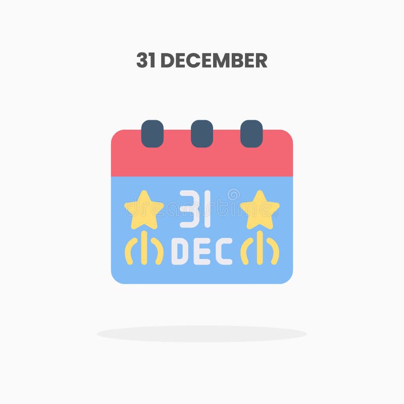 31 December icon flat stock vector. Illustration of happy - 264395528