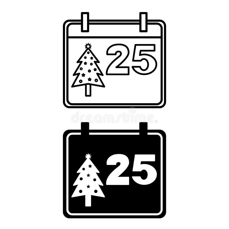 December 25 Icons. stock vector. Illustration of icon - 337193523