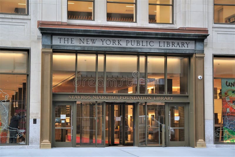 Manhattan Storefront of Savros Niarchos Foundation Library Editorial ...