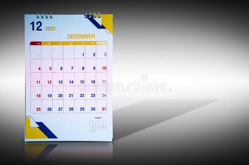 December is the Last Month of the Year Desk Calendar Year 2022 Stock ...