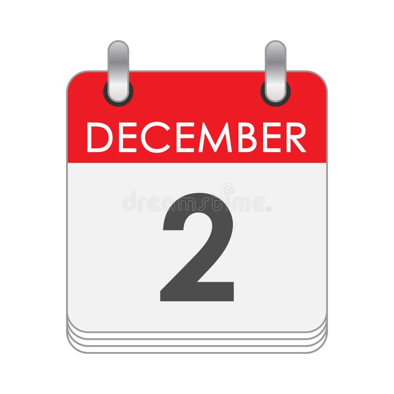 December 2. a Leaf of the Flip Calendar with the Date of December 2 ...