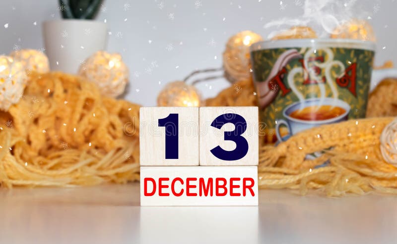 December Month Design with Flower and Earthenware, 13 Stock Photo ...