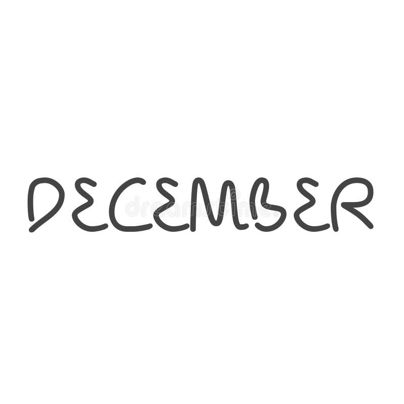 December Month Illustration on White Background. Stock Illustration ...