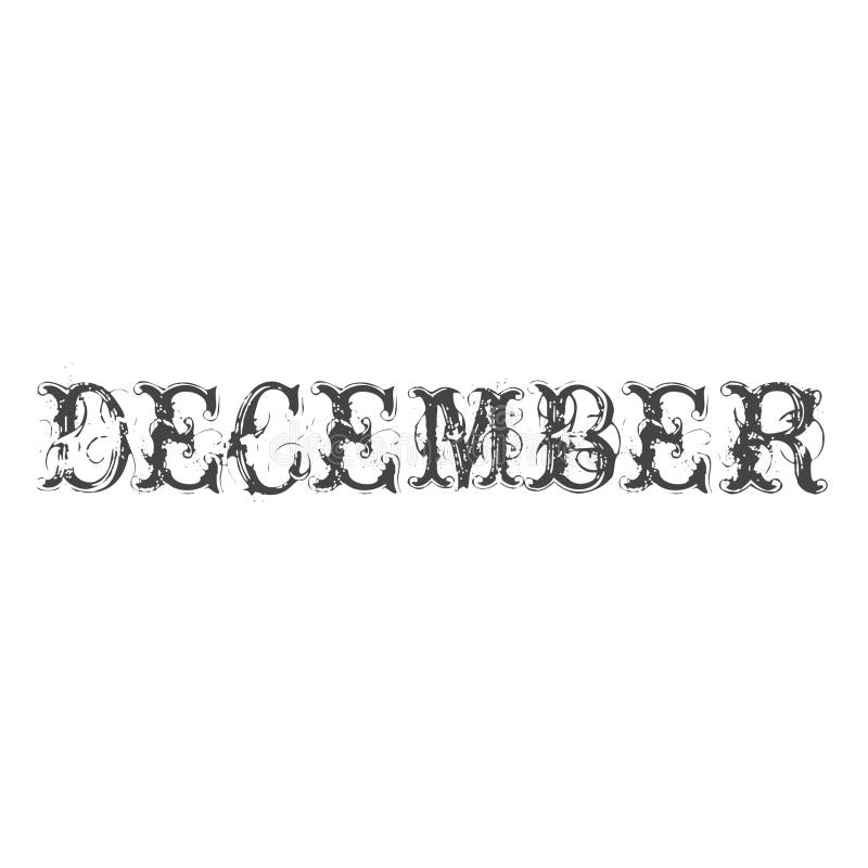 December Month Illustration on White Background. Stock Illustration ...