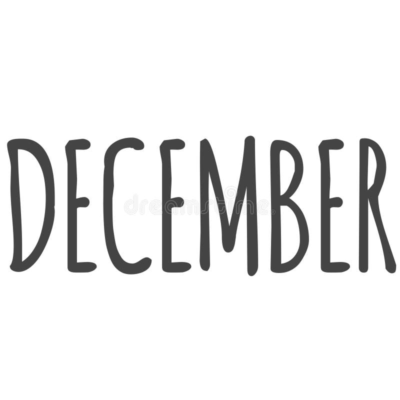 December Month Illustration on White Background. Stock Illustration ...