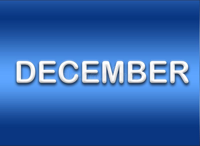 December Month Name Design Illustration. Name of the Month Background ...