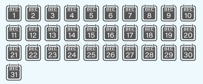 December is a Month with Numbers. a Set of Calendar Sheets for a ...