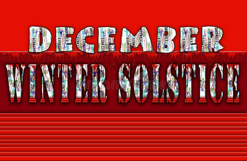 December Month , Winter Solstice, Text Effect on Red Background Stock ...