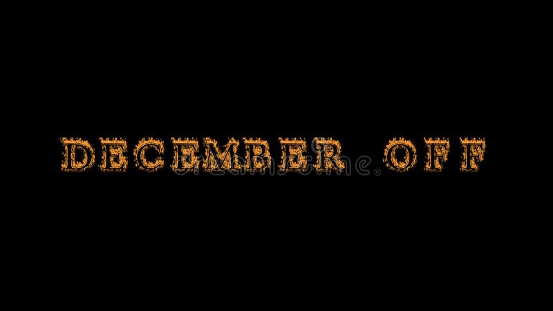 December Off Fire Text Effect Black Background Stock Video - Video of ...