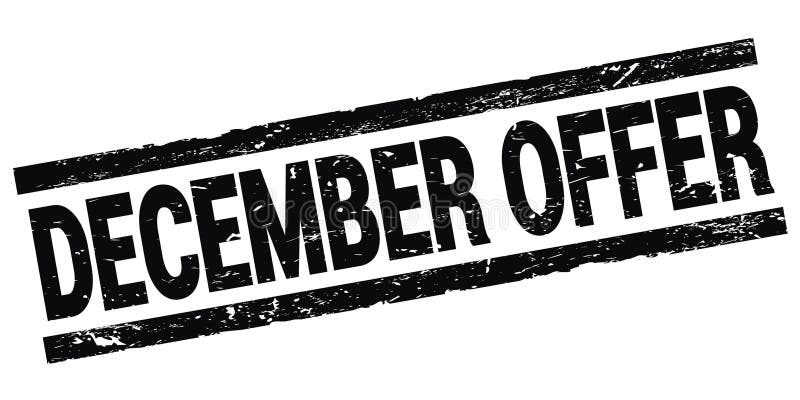 DECEMBER OFFER Text Written on Green-black Rectangle Stamp Stock ...