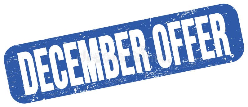 DECEMBER OFFER Text Written on Green-black Rectangle Stamp Stock ...