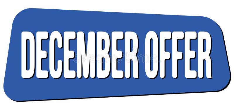 DECEMBER OFFER Text Written on Green-black Rectangle Stamp Stock ...