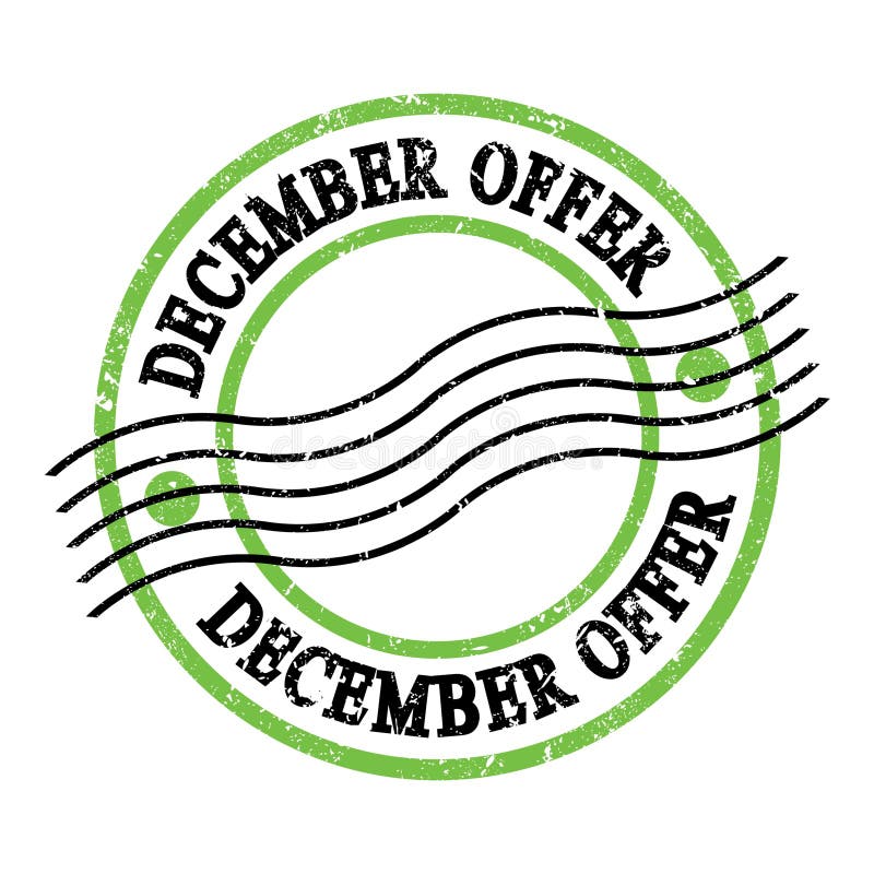 DECEMBER OFFER Text on Green-black Round Stamp Sign Stock Illustration ...