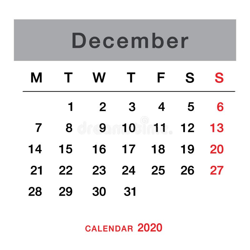 December 2020 Planning Calendar . Simple December 2020 Calendar. Week ...