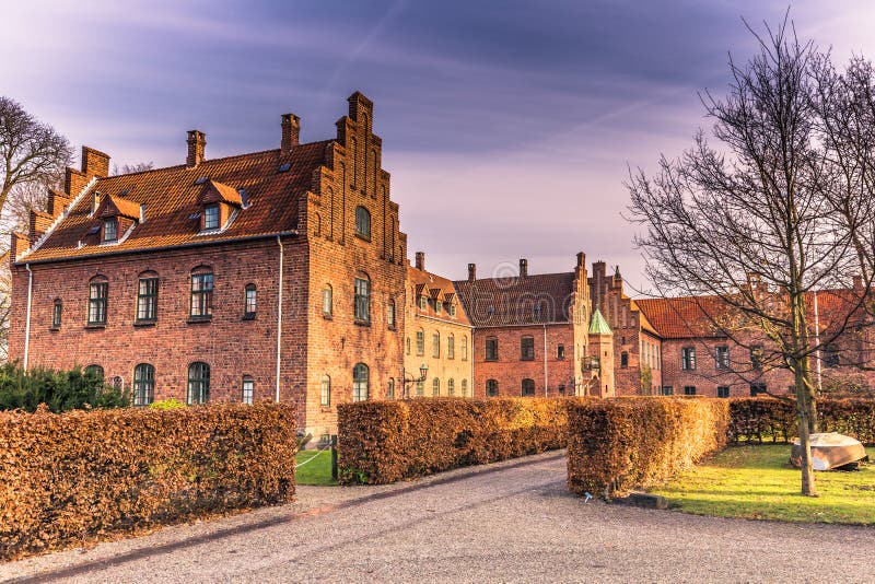 December 04, 2016: Red Brick Houses of Roskilde, Denmark Stock Photo ...