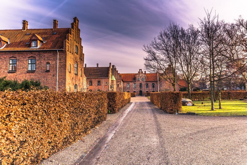 December 04, 2016: Red Brick Old Houses of Roskilde, Denmark Editorial ...