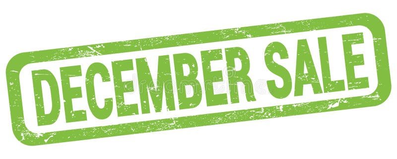 DECEMBER SALE Text Written on Green Rectangle Stamp Stock Illustration ...