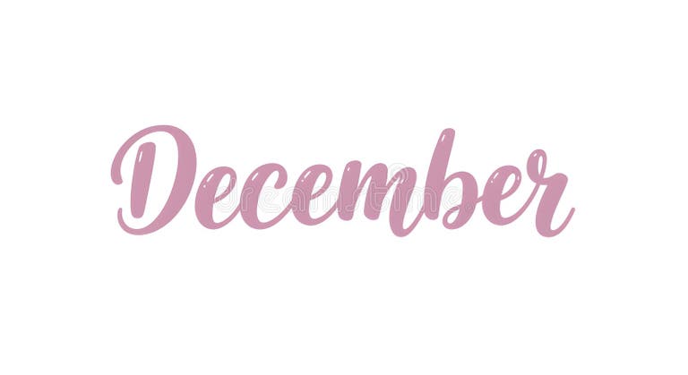 December Script Text Illustration with Clean and Simple Style Stock ...
