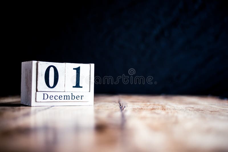 December 1st, 1 December, First of December - White Block Calendar on ...