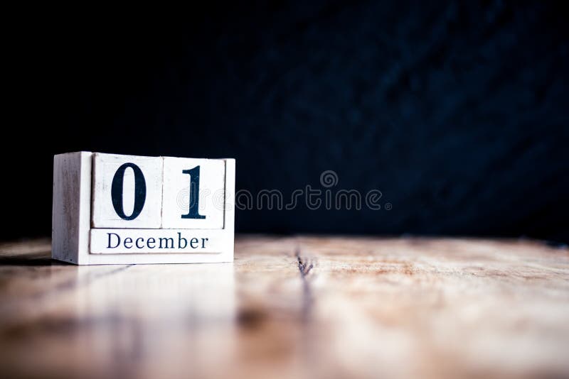 December 1st, 1 December, First of December - White Block Calendar on ...