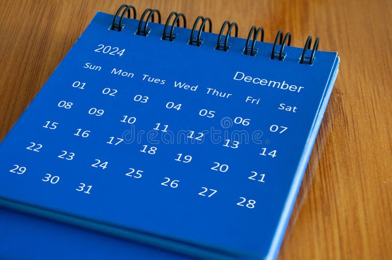 December 2024 Table Calendar on Wooden Desk. Time and Calendar Concept ...