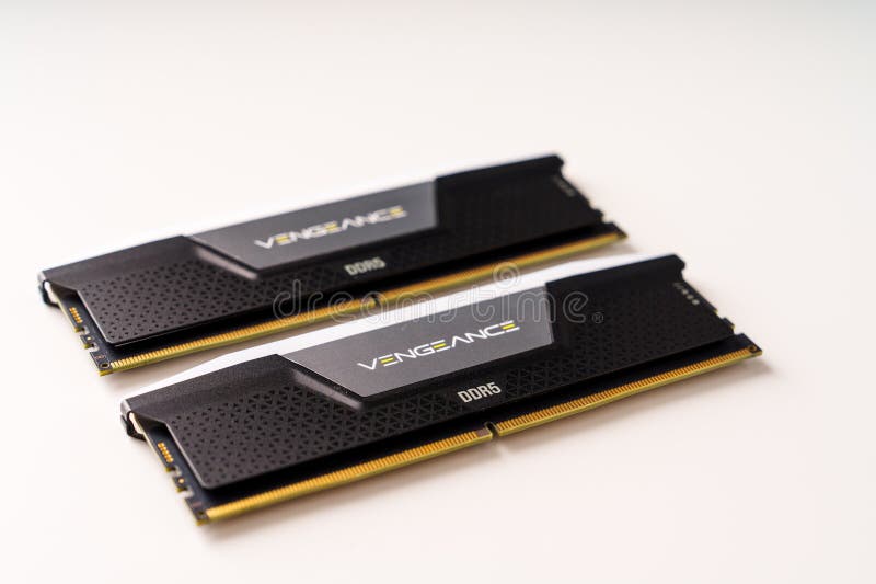 December 2023, Tallinn, Estonia. Corsair RAM. Black and Gray Computer ...