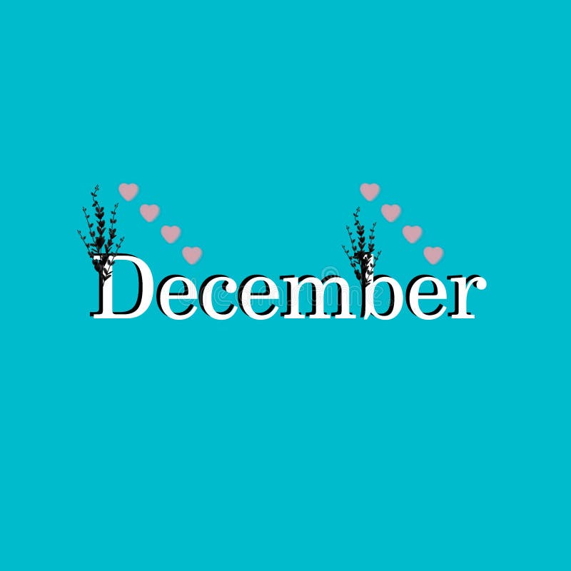 December Text Graphic Design Illustration on Abstract Background with ...