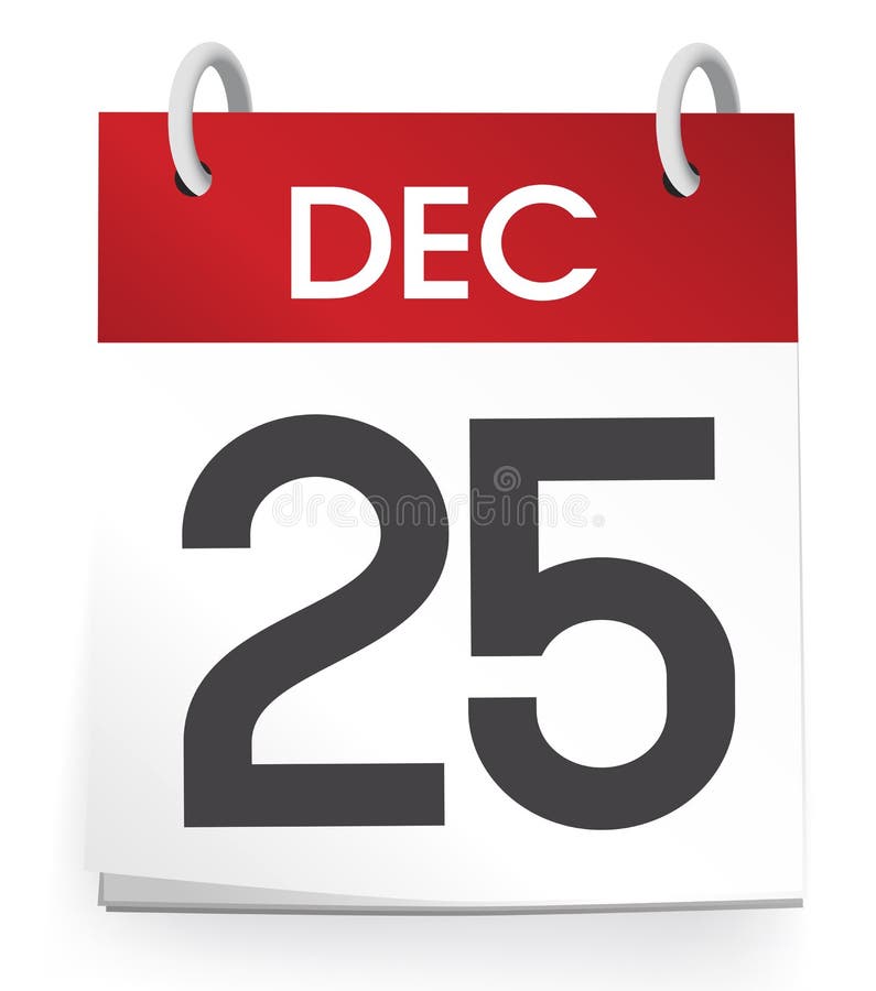 December 25th Calendar Christmas Day Celebrate Stock Illustration ...